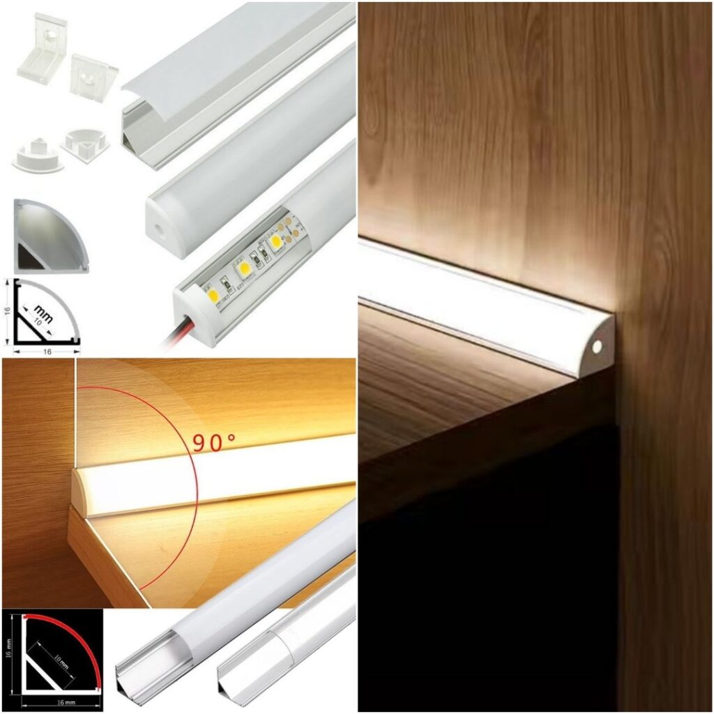 Aluminium Linear LED Profile 16mm X 16mm Corner, 24 Gauge Thickness ...